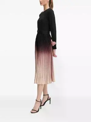 Dkny Pleated Belted Midi Dress
