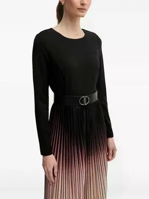 Dkny Pleated Belted Midi Dress