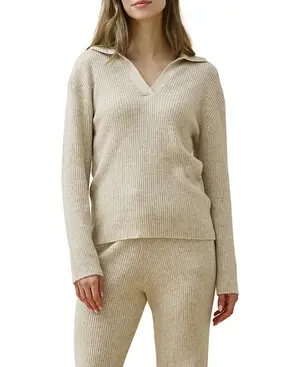 KIP Merino Cashmere Lounge Sweater - Champagne