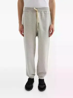 JIL SANDER Logo-embroidered Cotton Track Pants - Grey