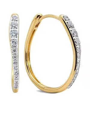 Monica Vinader Diamond-embellished Hoop Earrings - Gold
