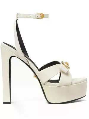 Versace 140mm Medusa Leather Sandals - Neutrals