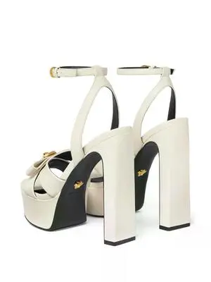 Versace Ribbon Leather Platform Sandals