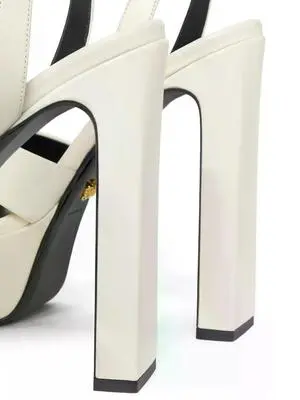 Versace Ribbon Leather Platform Sandals