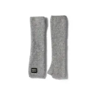 Miu Miu Wool Fingerless Gloves - Granite Gray