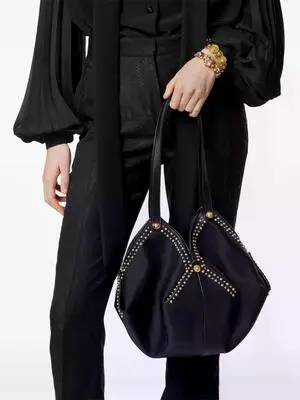 Versace Protea Leather Shoulder Bag