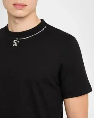 Moncler Apos;s Cotton Logo Crewneck T-shirt - Black