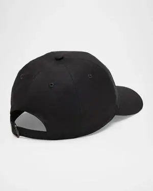 Burberry Check Logo Gabardine Baseball Cap - Black