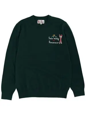 MC2 SAINT BARTH Embroidered Wool Sweater - Green