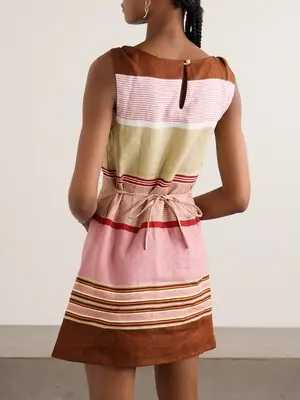 Faithfull The Brand Flor Striped Linen Mini Dress
