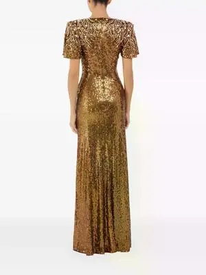 Jenny Packham Manon Sequin-embellished Dress - Gold
