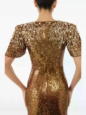 Jenny Packham Manon Sequin-embellished Dress - Gold