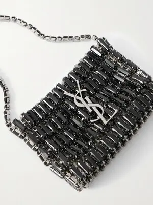 Saint Laurent Evening Micro Crystal-embellished Chainmail Shoulder Bag