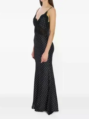 SELF-PORTRAIT Polka-dot Lace Maxi Dress