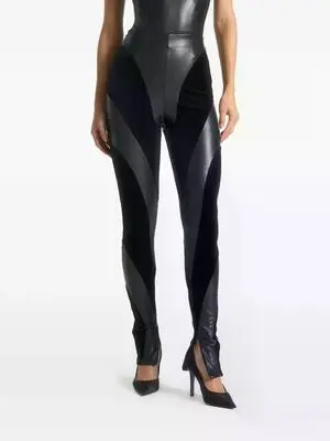 Manière De Voir Velour Leather Contour Leggings