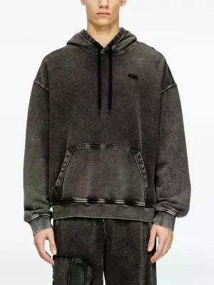 DIESEL® Cotton Hoodie With Embroidered Detail