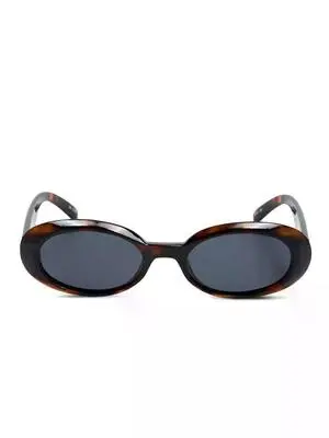 Le Specs Oval-frame Sunglasses - Brown
