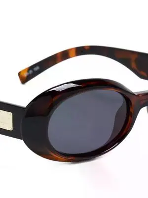 Le Specs Oval-frame Sunglasses - Brown