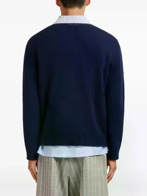 Marni Logo-patch Crew-neck Sweater - Blue