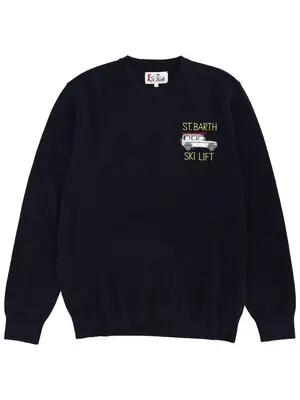 MC2 SAINT BARTH Sweater With Embroidery - Blue
