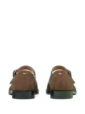 MAISON MARGIELA Tabi Split-toe Buckle Flat Pumps - Brown