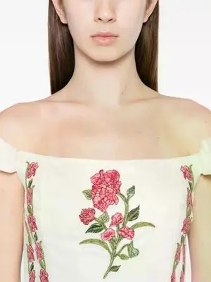 Agua Bendita Siembra Quebrada Floral-pattern Off-shoulder Dress