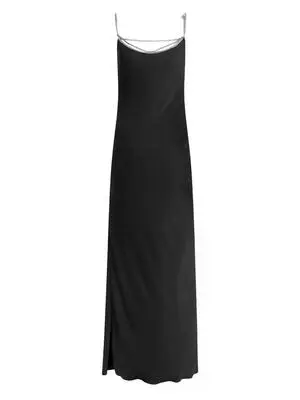 Rabanne Chain Strap Satin Slip Dress