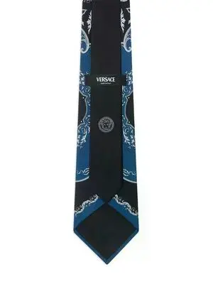 Versace Hall Of Heroes Printed Silk Neck Tie