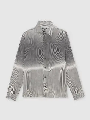 REISS Baxter Stripe-print Long-sleeve Shirt Regular-fit