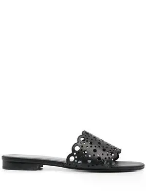 TWINSET Slip-on Flat Sandals - Black