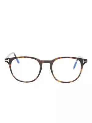 TOM FORD Geometric Frame Glasses - Brown