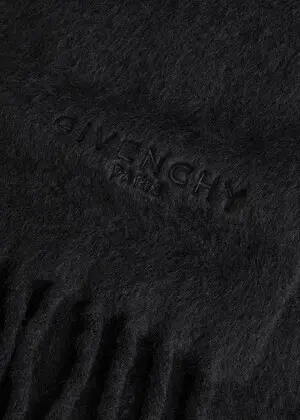 Givenchy Logo-embroidered Fringed Alpaca-blend Scarf