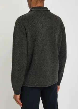 FRAME Brushed Wool And Yak-blend Overshirt - Charcoal