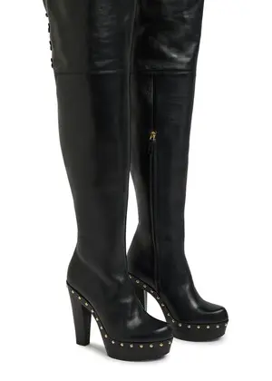 Chloé Lola 120 Leather Over-the-knee Boots - Black