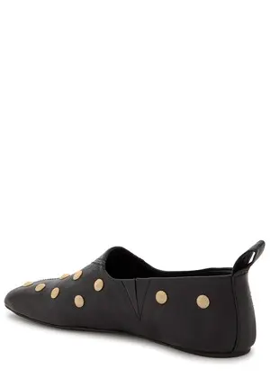 Chloé Rita Stud-embellished Leather Ballet Flats - Black