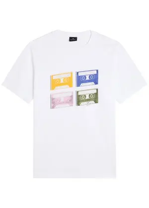 Paul Smith Tapes Printed Cotton T-shirt - White