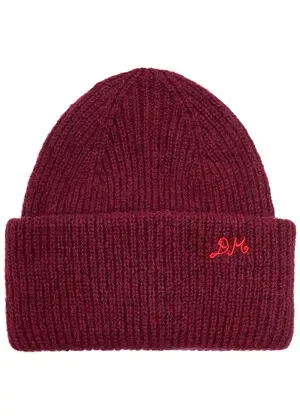DAMSON MADDER Logo-embroidered Knit Beanie - Burgundy