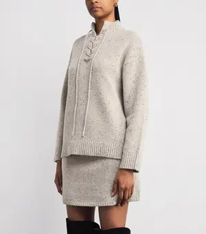 Theory Wool-cotton-cashmere Drawstring Sweater