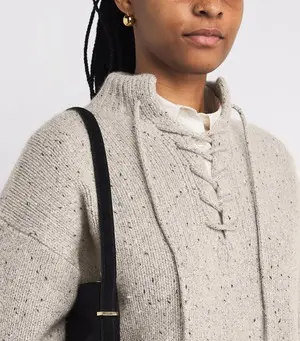 Theory Wool-cotton-cashmere Drawstring Sweater