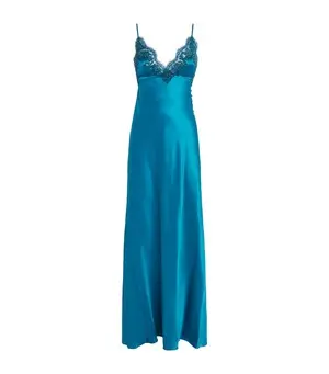 Rosamosario Silk Maxi Nightdress - Blue