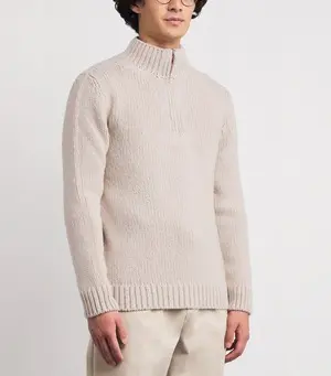 Eleventy Wool Quarter-zip Sweater