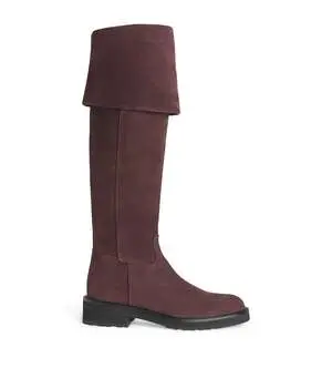 Eleventy Suede Knee-high Boots