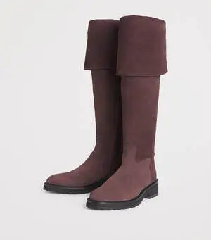 Eleventy Suede Knee-high Boots