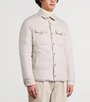 Eleventy Silk-cashmere Padded Overshirt