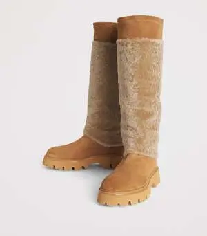 Eleventy Sheepskin Knee-high Boots