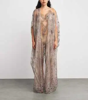 Rosamosario Embroidered Maxi Kaftan Robe