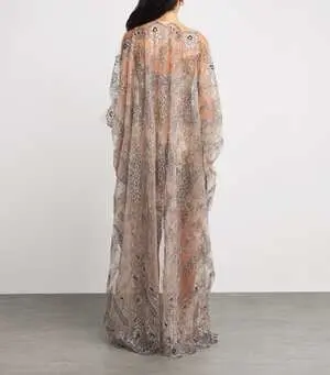 Rosamosario Embroidered Maxi Kaftan Robe