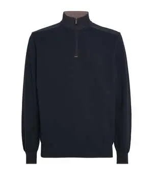 Paul & Shark Virgin Wool Quarter-zip Sweater