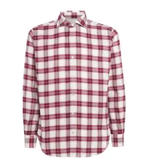 Eleventy Cotton-blend Check Shirt