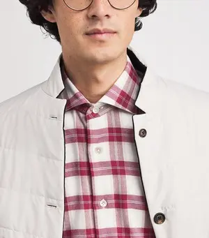 Eleventy Cotton-blend Check Shirt